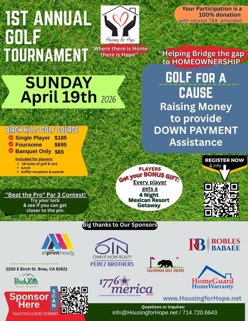 1st Annual Golf Tournament – Housing For Hope